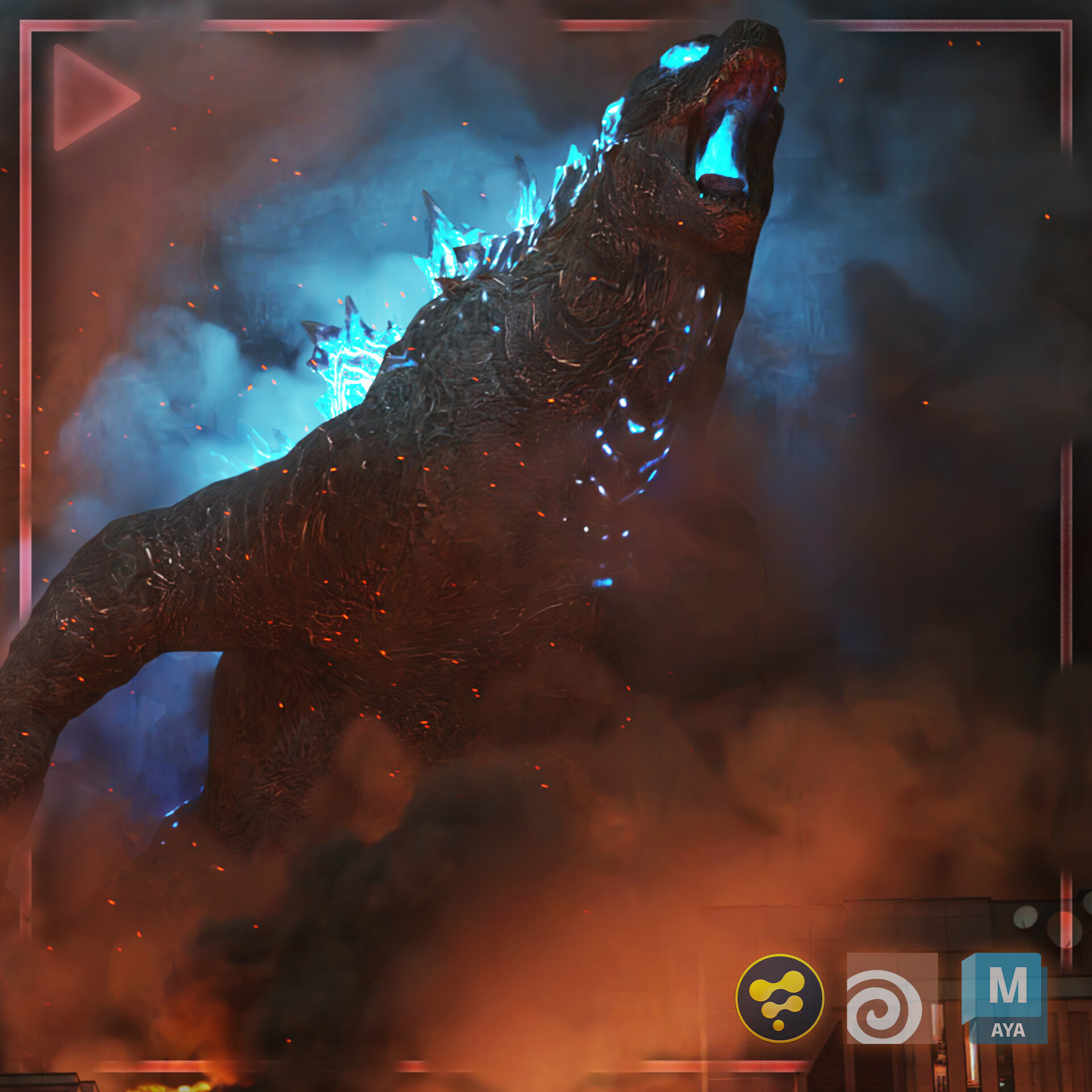 ArtStation - Godzilla Roar – Lighting, FX, Compositing Study