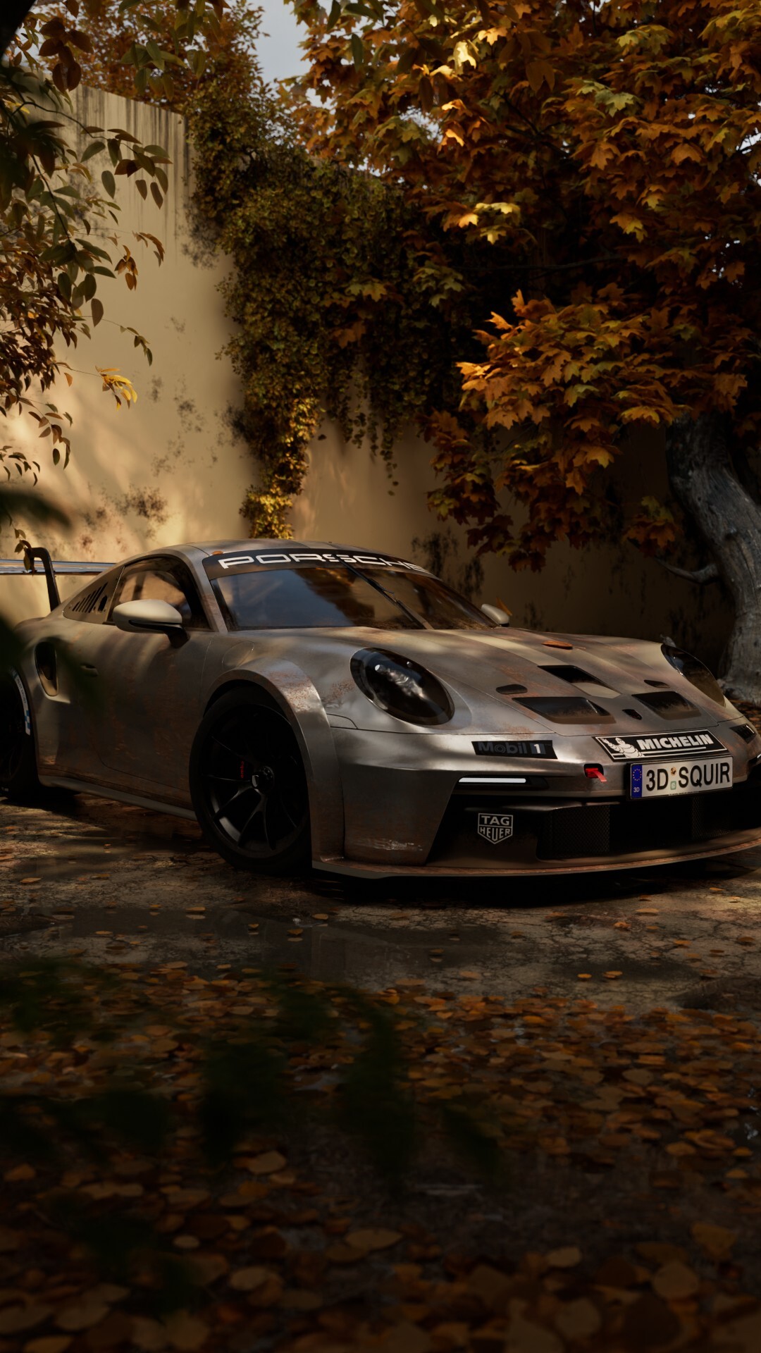 ArtStation - Car Under Tree 3d Render