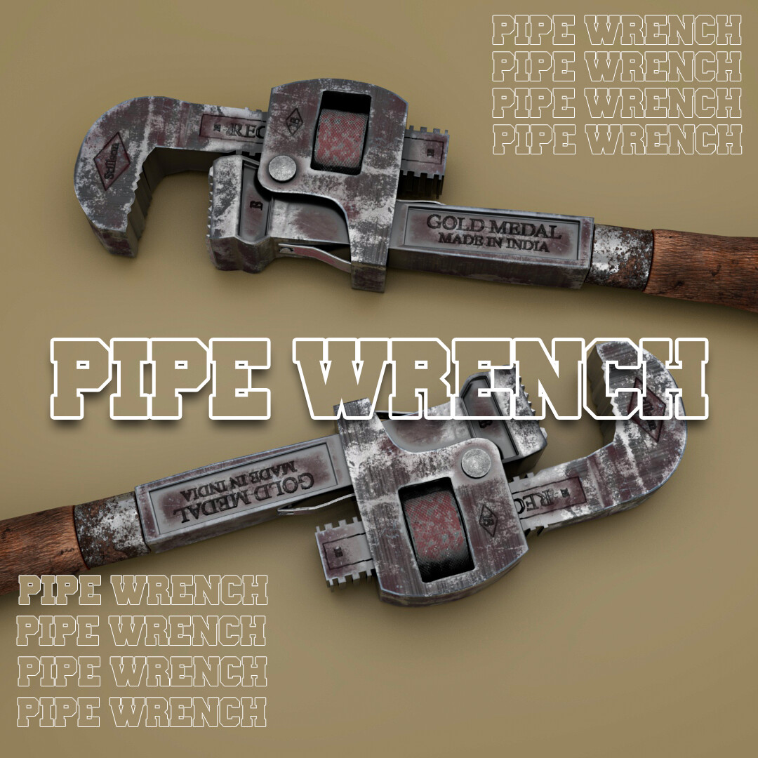 ArtStation - Rusted Pipe Wrench