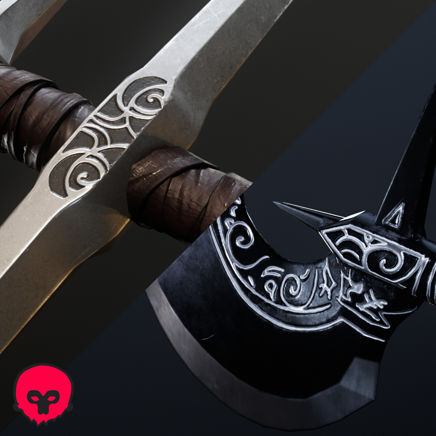 ArtStation - Gothic Axe & Sword