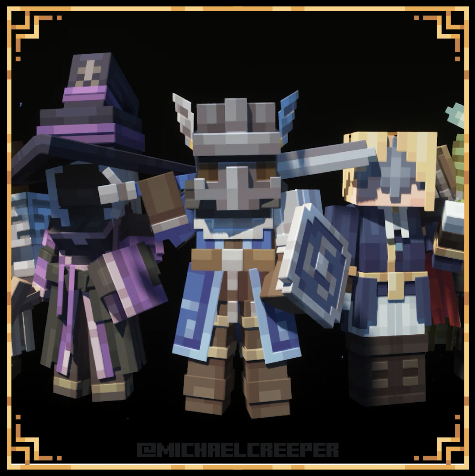 ArtStation - MINECRAFT x ELDEN RING NIGHTREIGN - Nightfarers