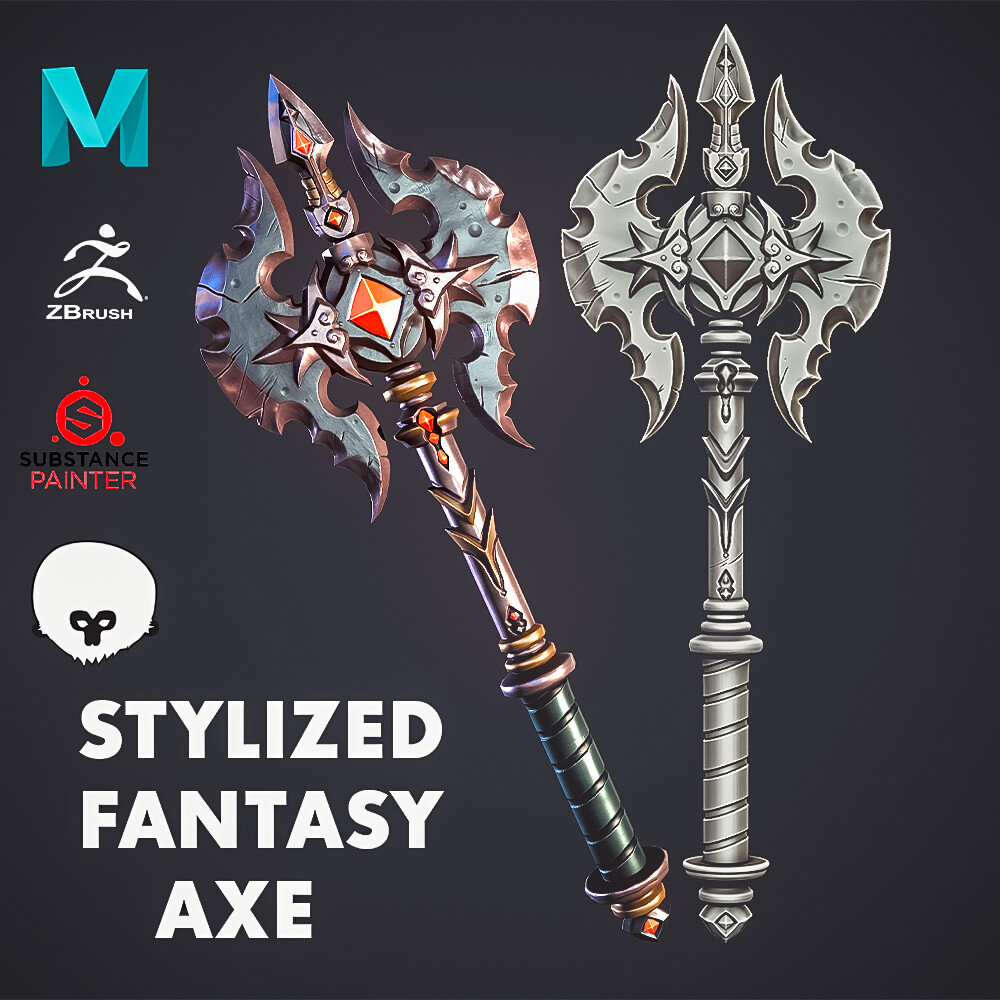 ArtStation - "Stylized Fantasy Battle Axe – Game Ready"