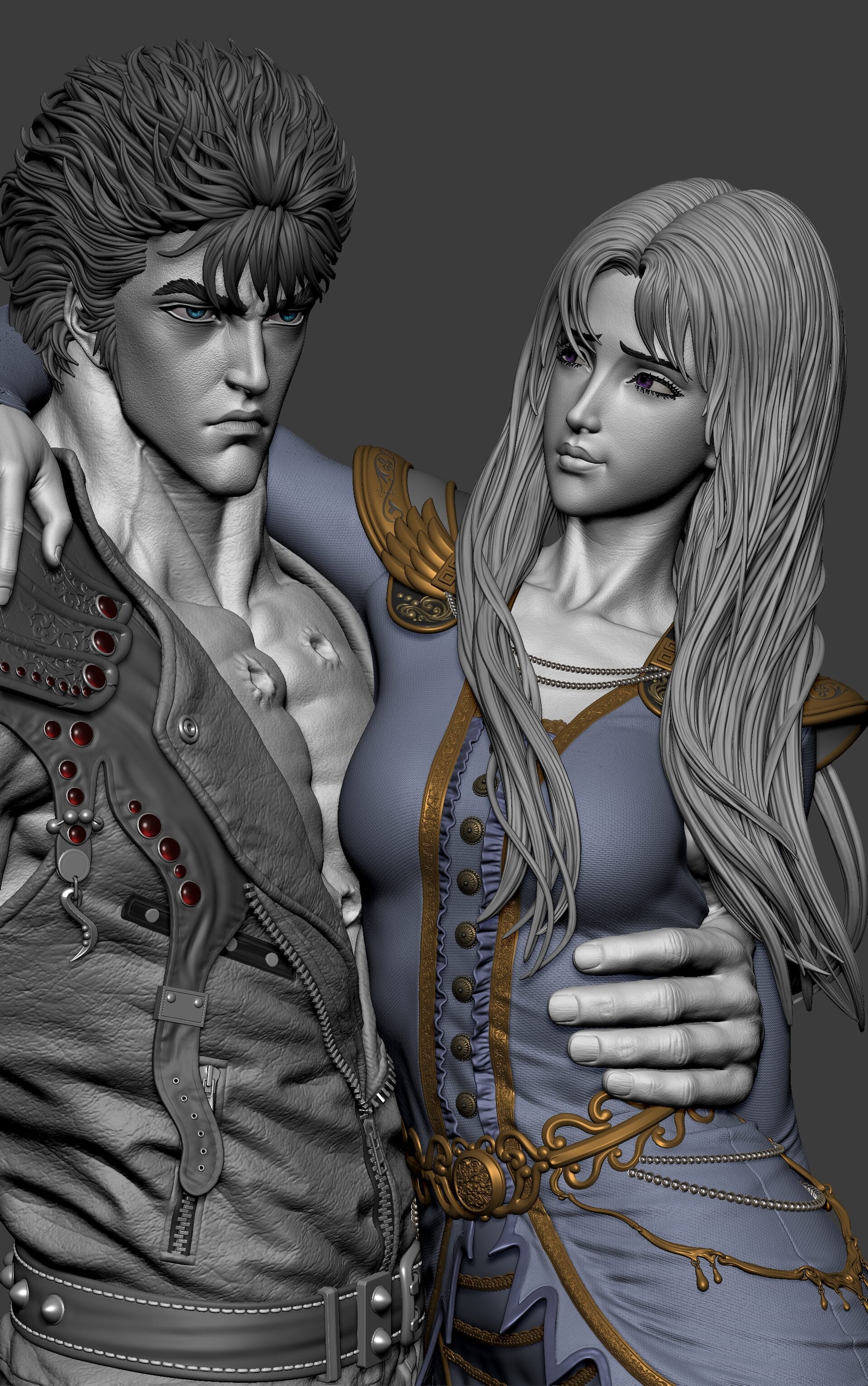 ArtStation - Prime1 Kenshiro and Yuria Zbrush Screenshots