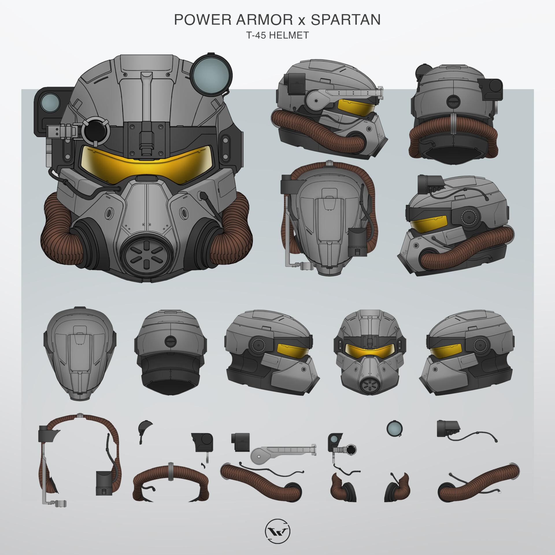 ArtStation - T-45 Helmet (Fallout x Halo Mashup)