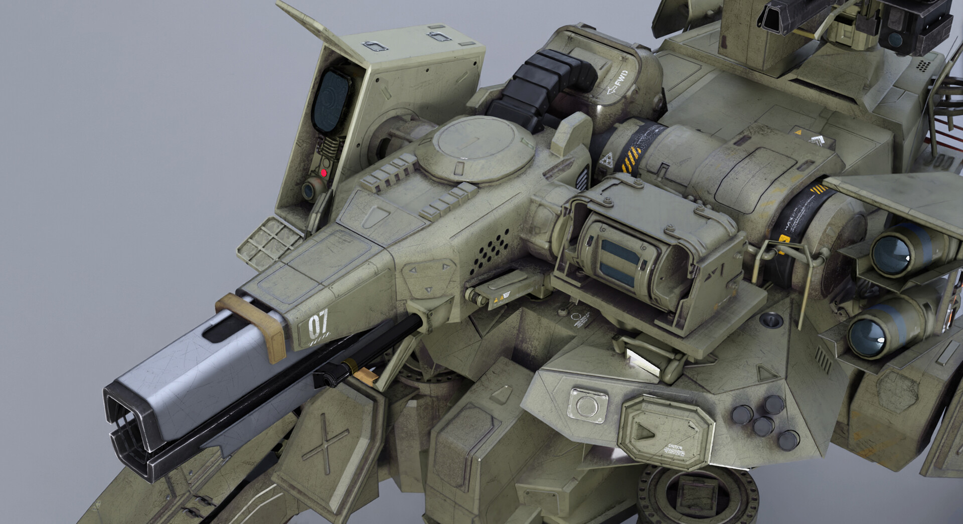 ArtStation - Generic near future mobile turret practice 1