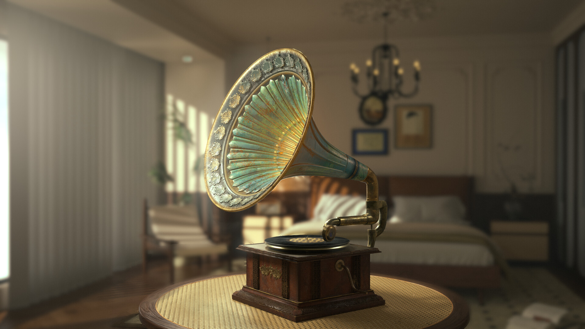 Eva Neves - Old Gramophone – Realistic 3D Prop HOLLOW