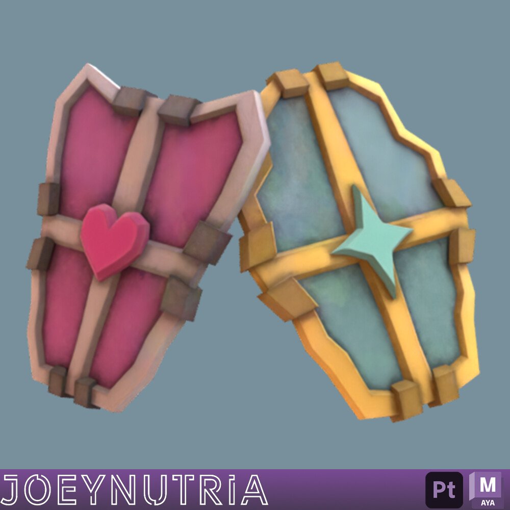 ArtStation - Heart & Star Shields