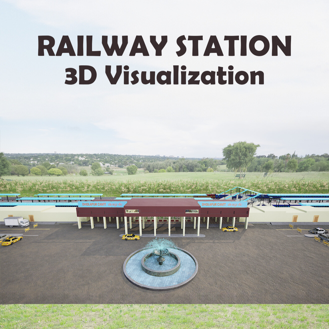 ArtStation - Railway Station - 3D Visualization