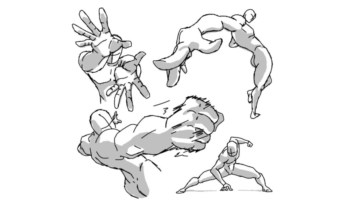 ArtStation - Practice #3 reference, figure, poses study
