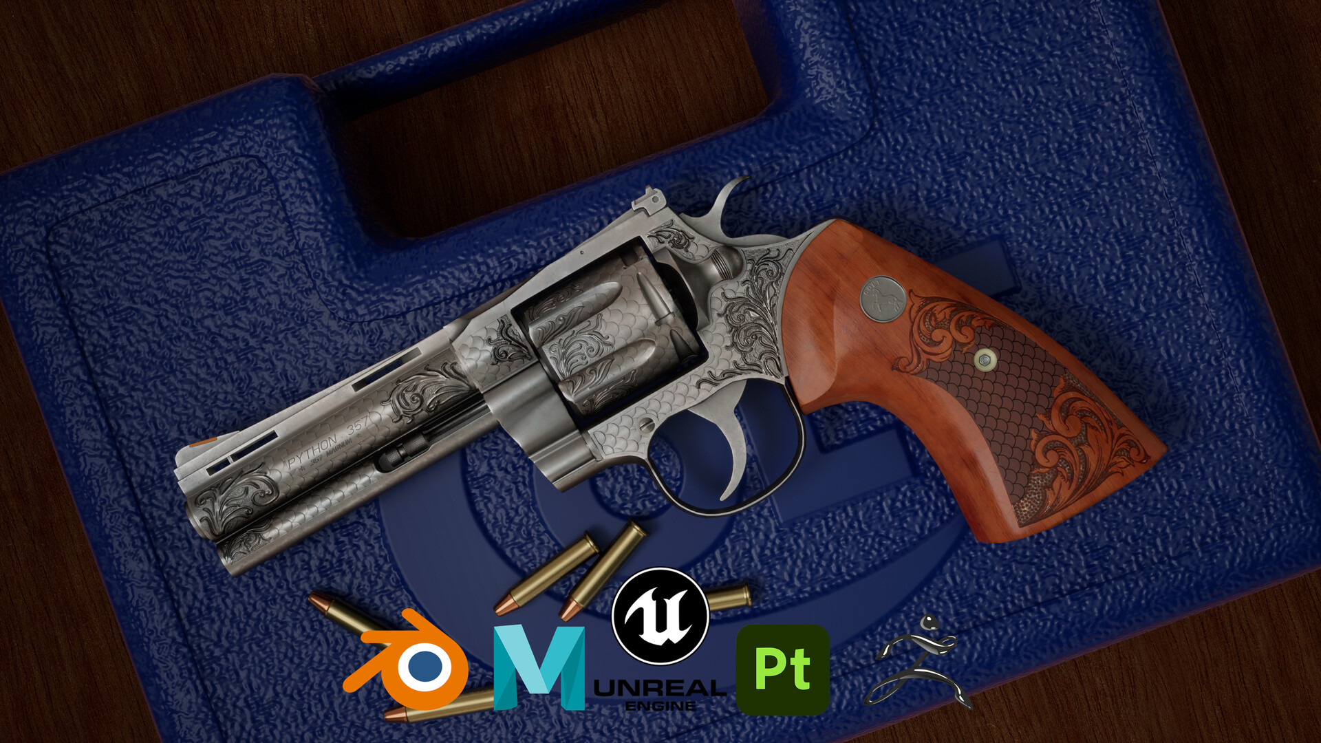 ArtStation - THE ROYAL SNAKE SCALE COLT PYTHON 4.25" BARREL UNREAL ...