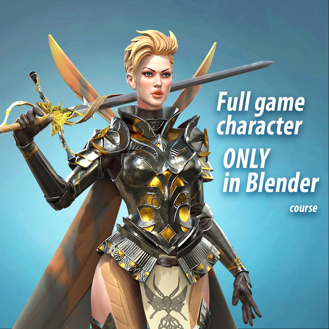 ArtStation - Moth Knight - full game character in Blender course