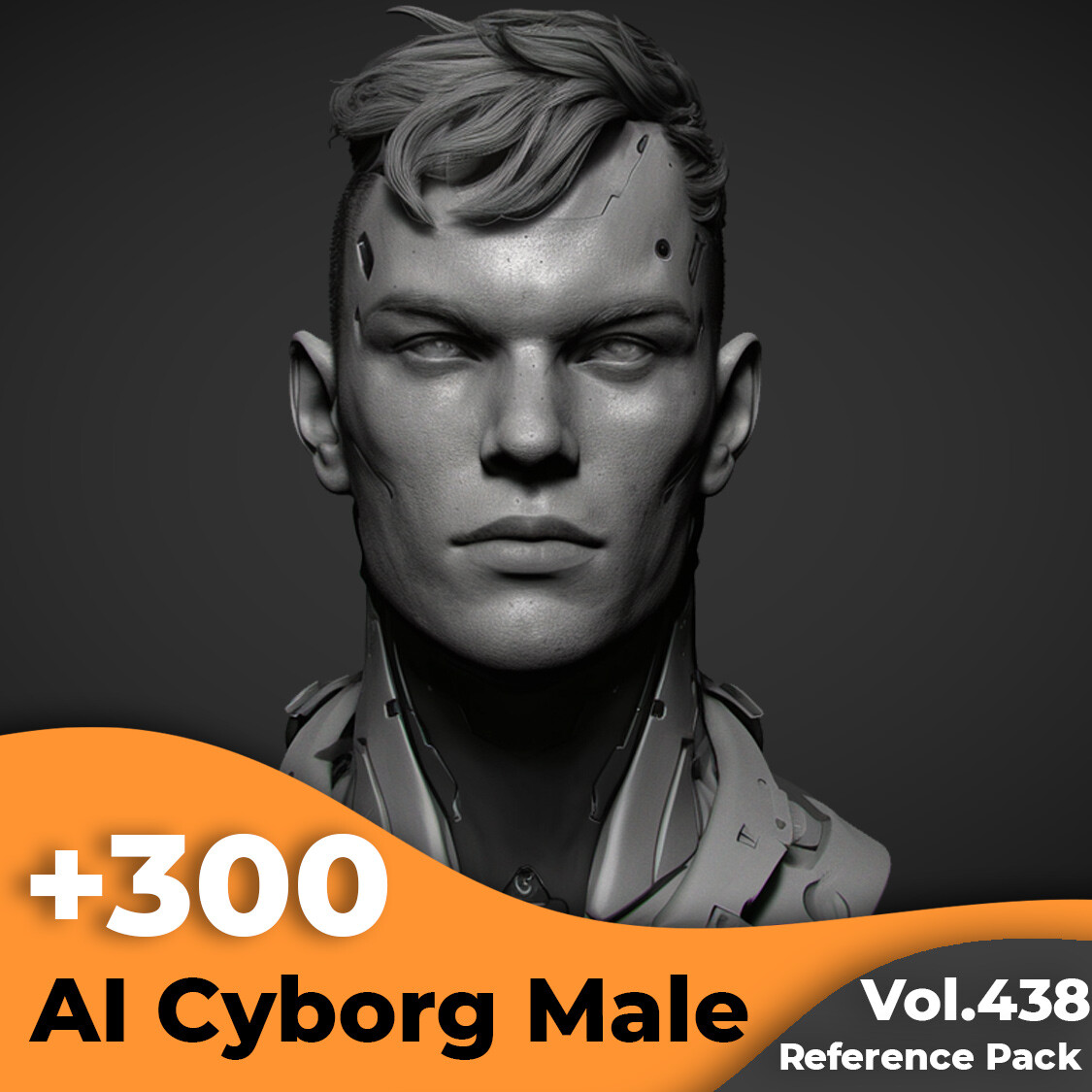 ArtStation - +300 AI Cyborg Male Head Sculpt Reference Images(4k)