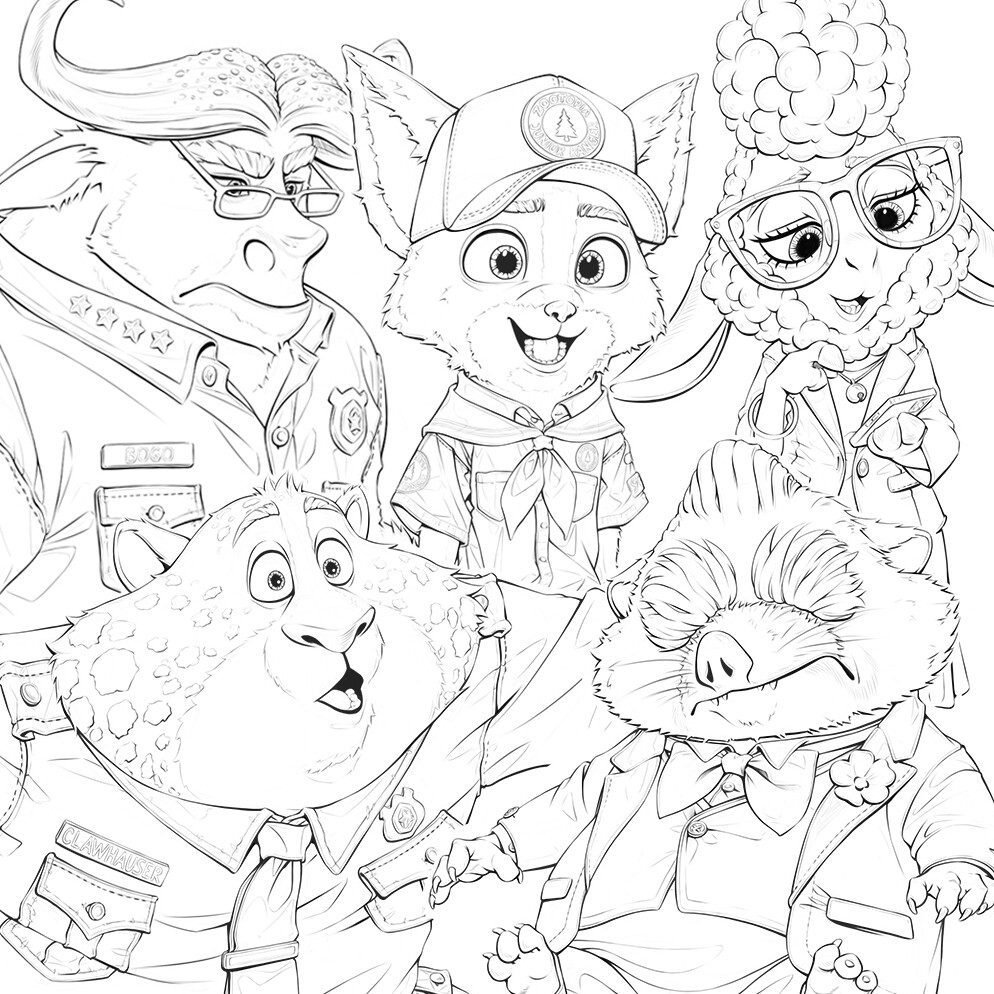 ArtStation - Zootopia characters sketch practice