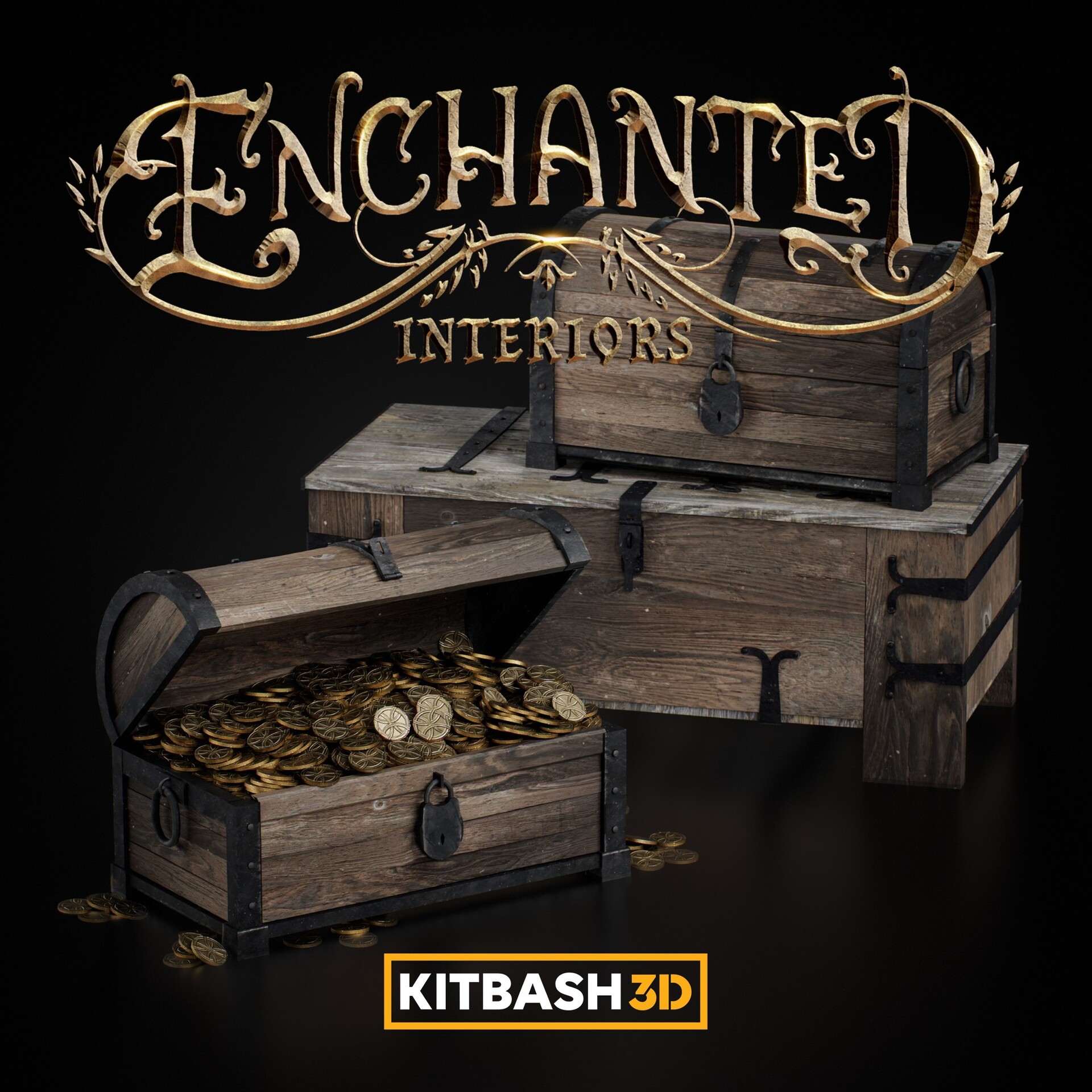 ArtStation - Kitbash3D: Enchanted Interior props - Wood Texturing