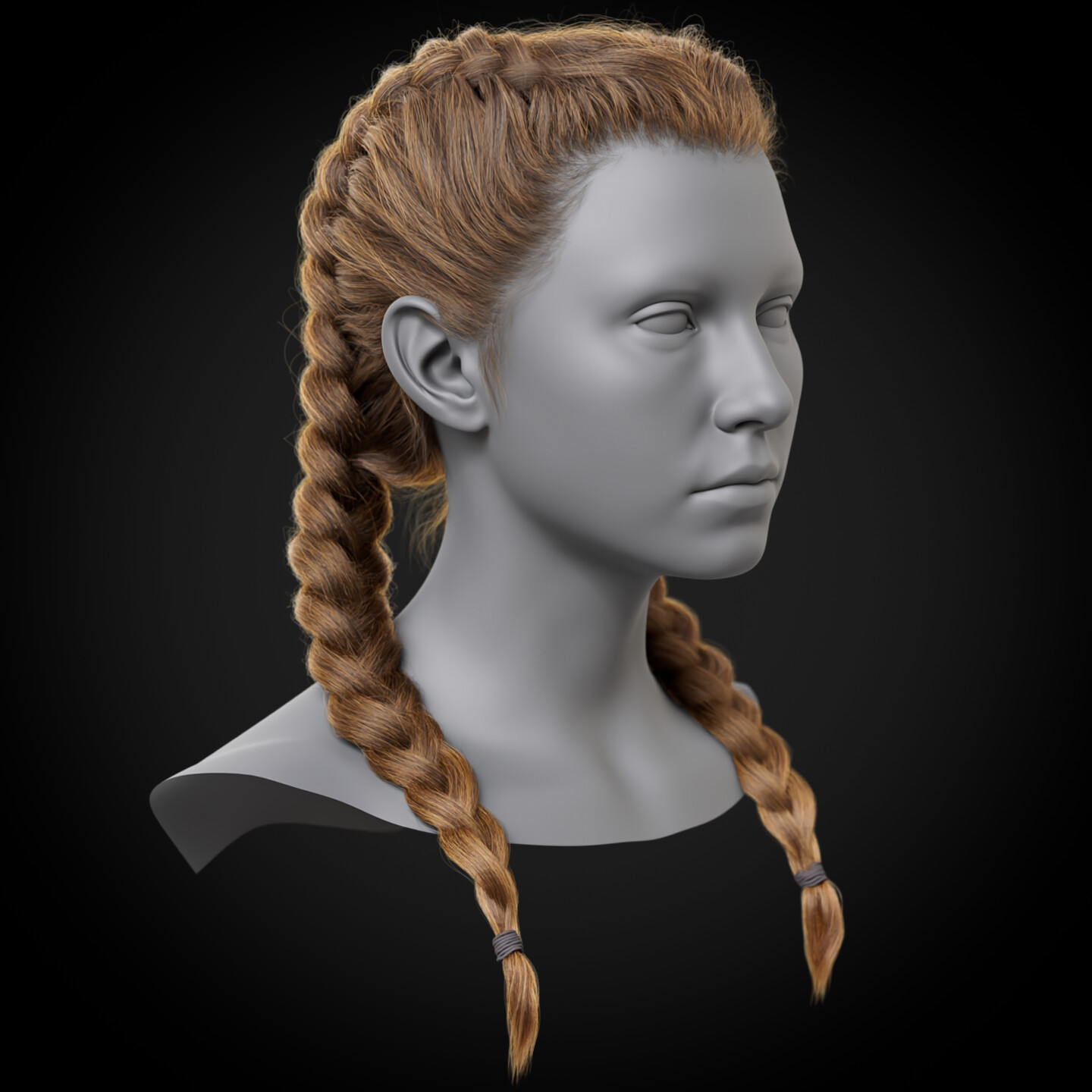 ArtStation - French braids / Groom practice in Houdini