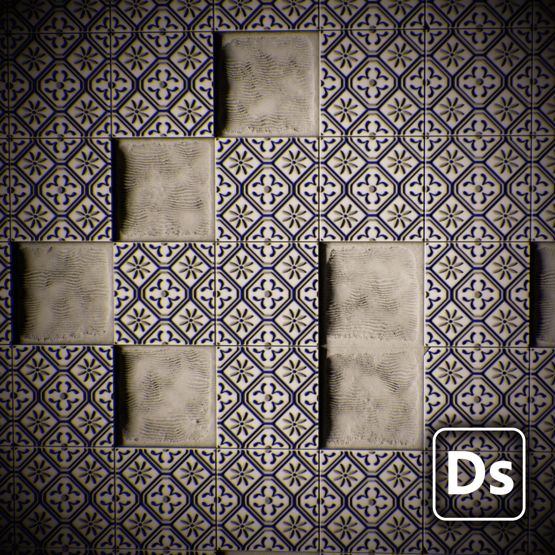 ArtStation - Blue Pattern Tile | Tile Texture