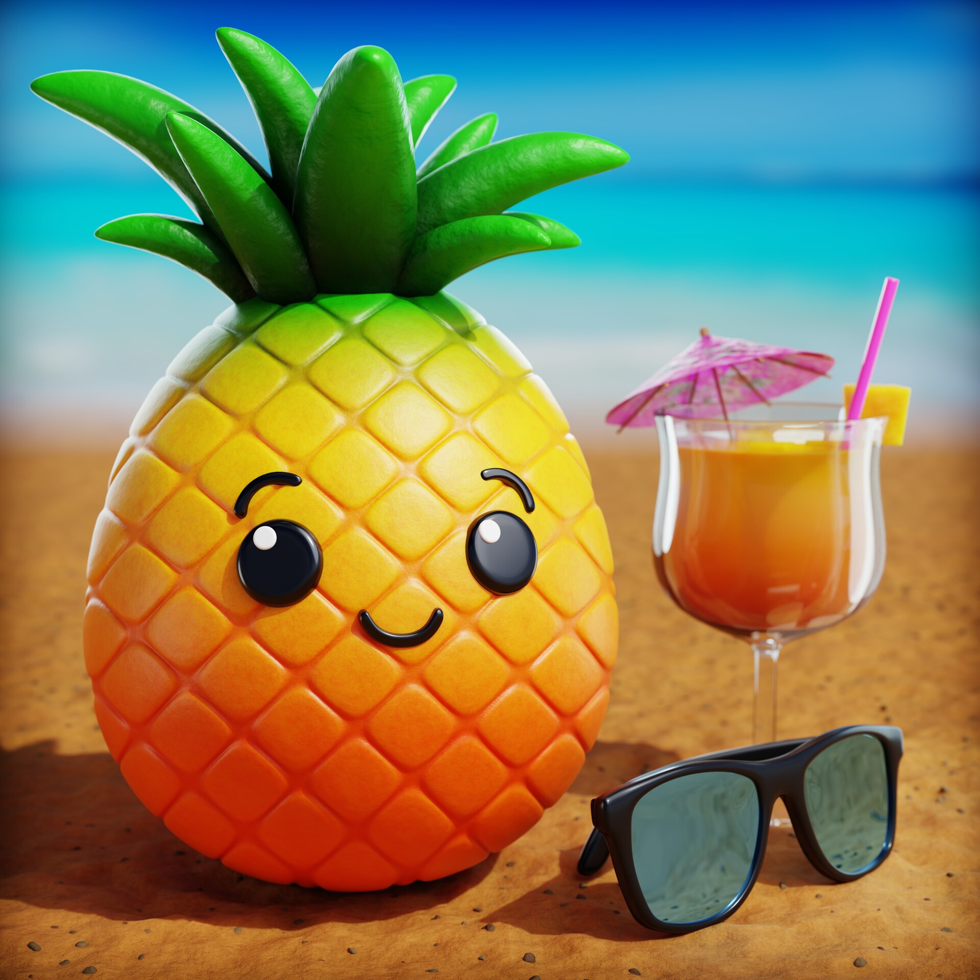 ArtStation - Cute Summer Pineapple🍍