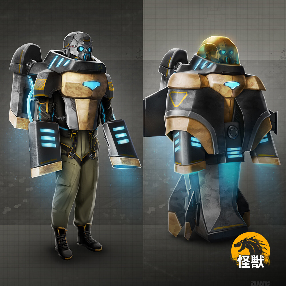 ArtStation - Futuristic Jetpack - Kaiju Defense Unit