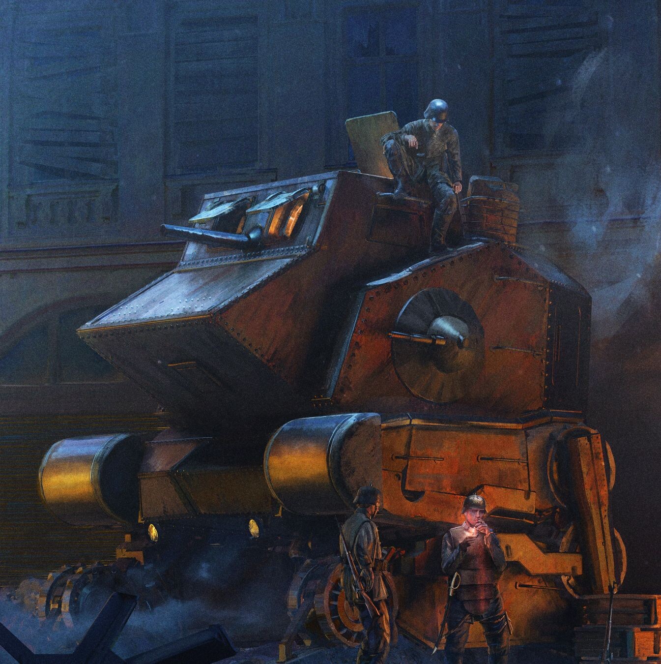 ArtStation - WW1 Alternate History Mech – Armored Walking Machine Concept