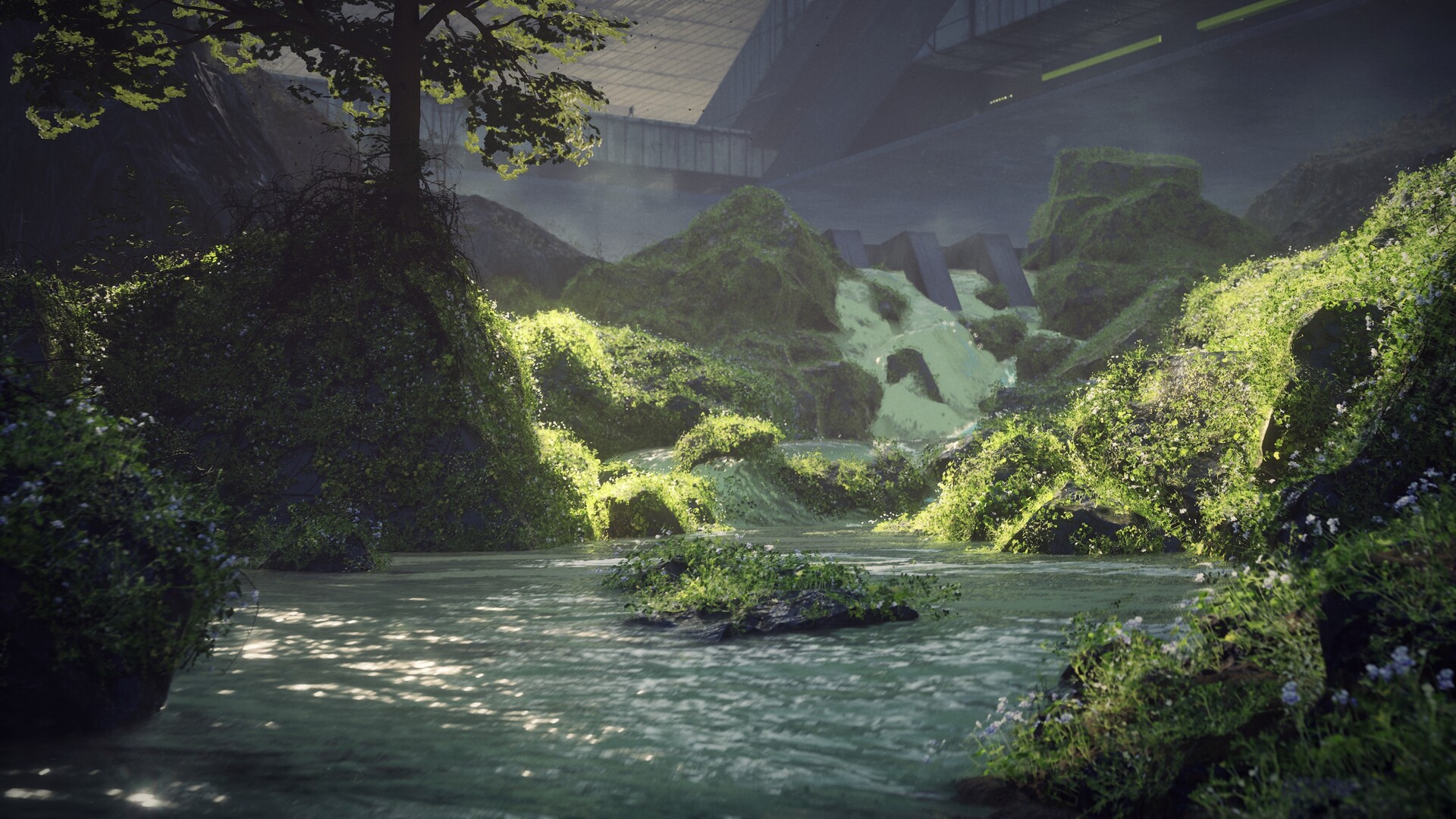 OXYGENCUBE - The Facility - UE5.6 Shallow Water Study | Gaea + Dash + Big Medium Small