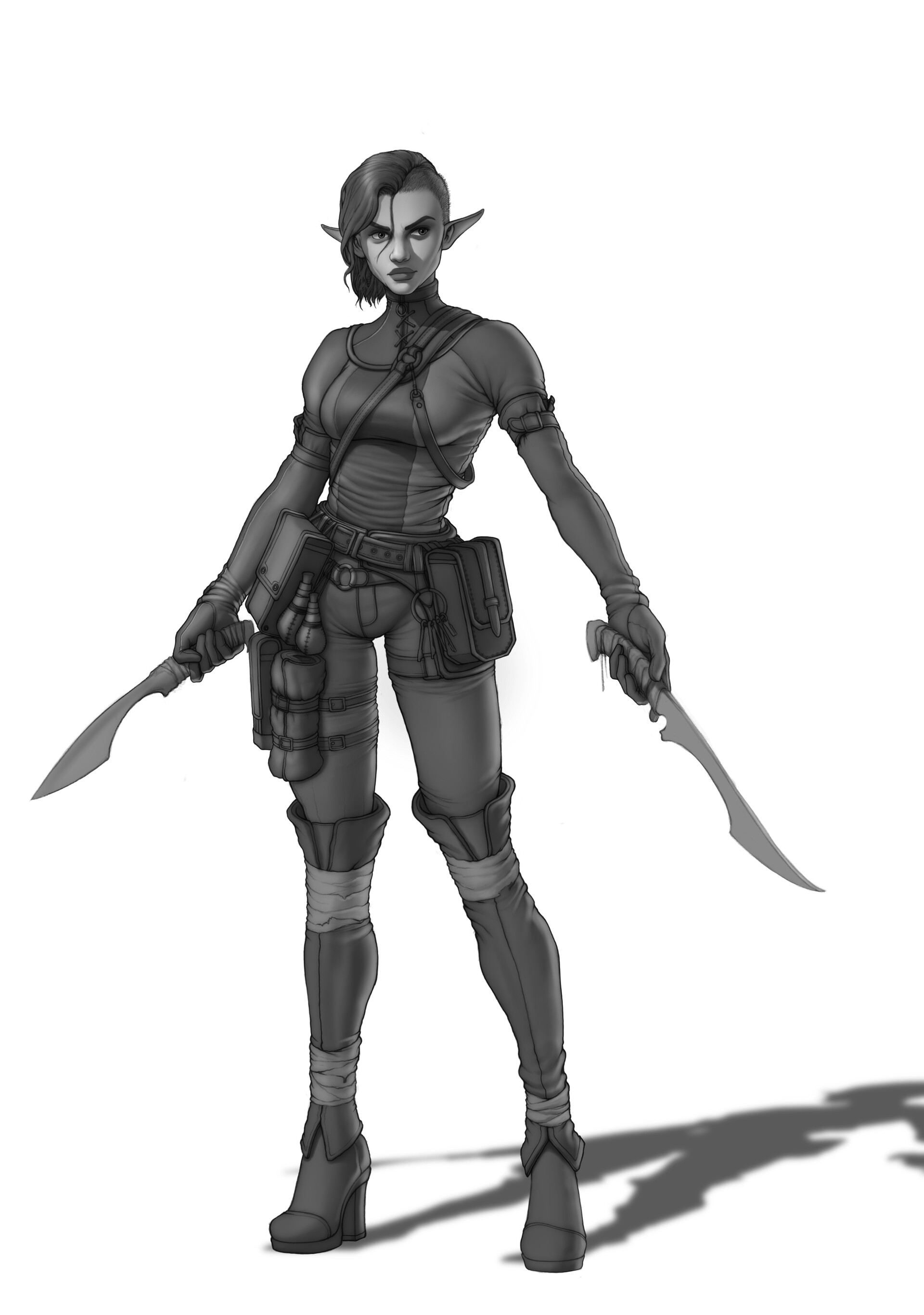 ArtStation - Drow Rogue (concept WIP)
