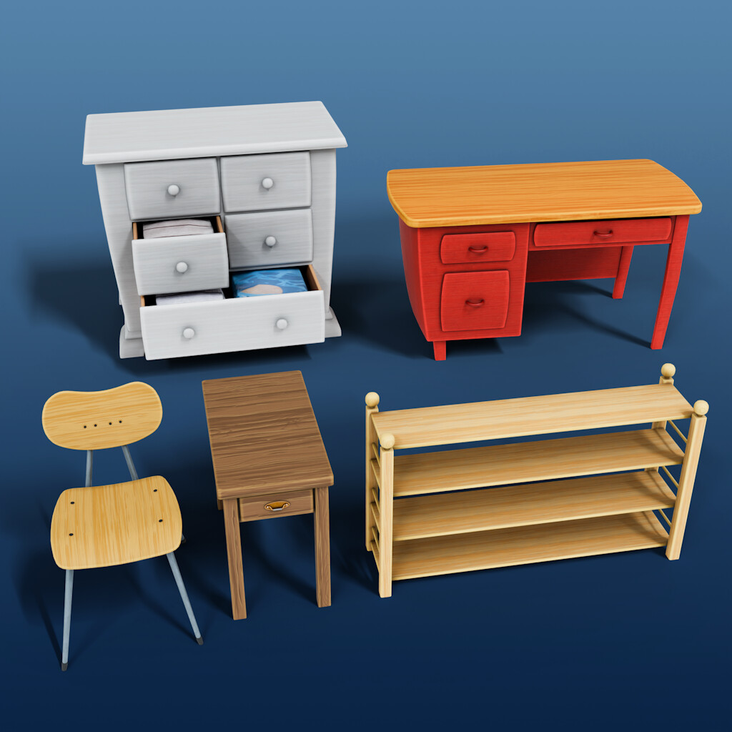ArtStation - Andy's Room: Assorted Furniture - Toy Story 2