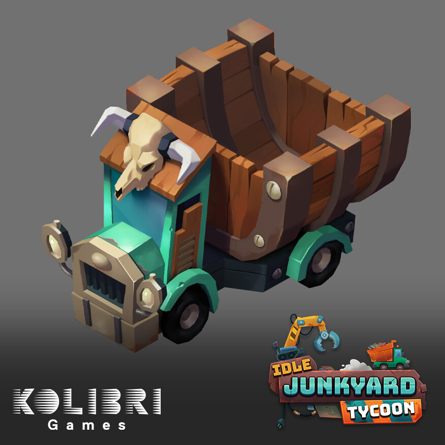 ArtStation - Idle Junkyard Tycoon - Trucks/Machines/Props