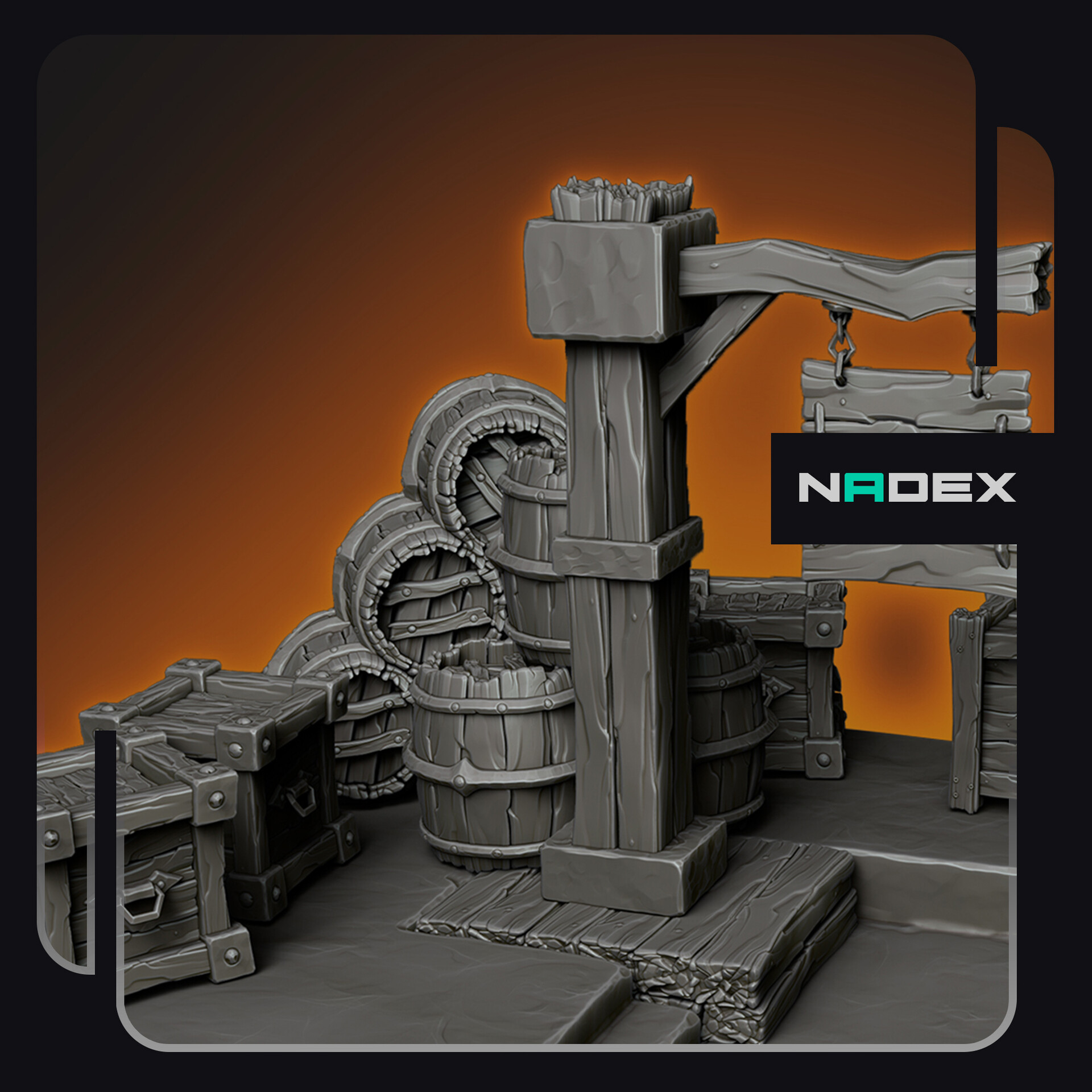 ArtStation - Wooden Box & Barrels Sculpt Pratice