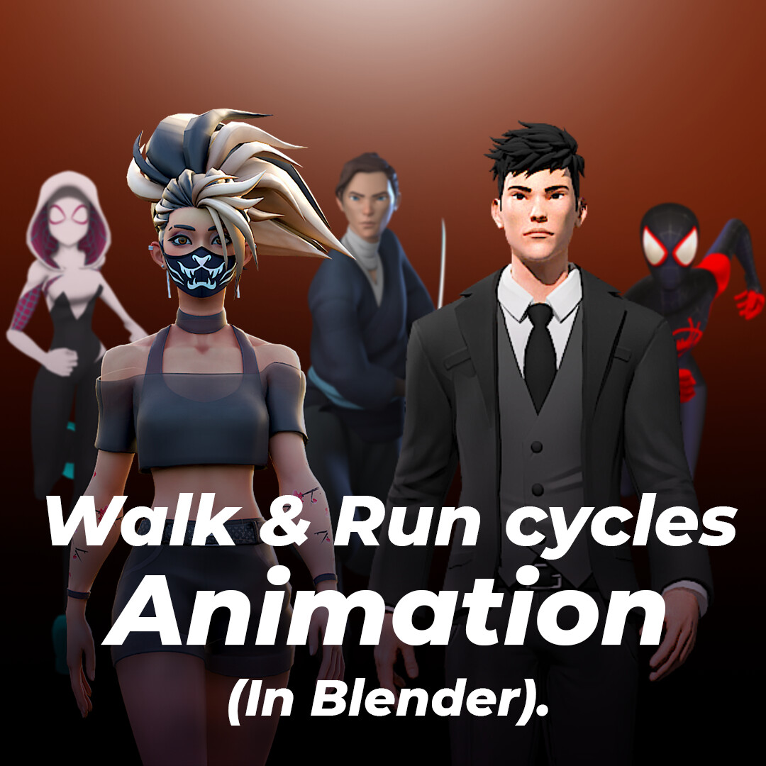 ArtStation - 3D Animation / 6 Different walk & Run Cycles in Blender