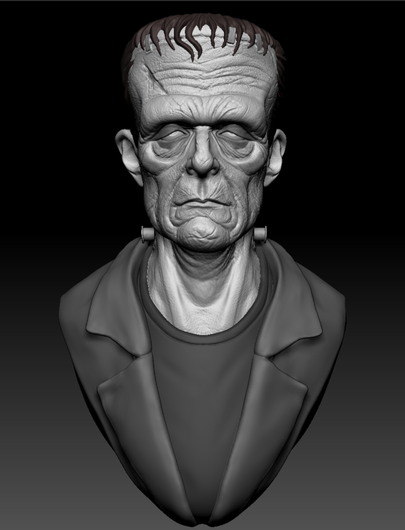 ArtStation - Frankenstein Bust - Character Sculpt Practice