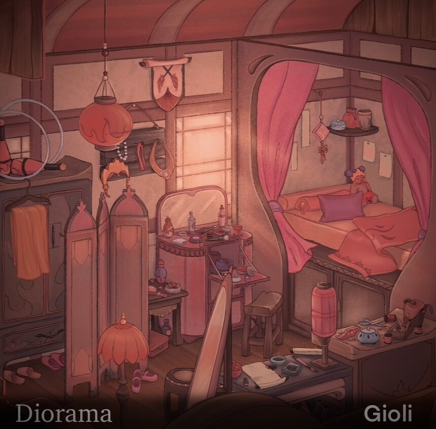 ArtStation - Ty Lee’s Bedroom Diorama