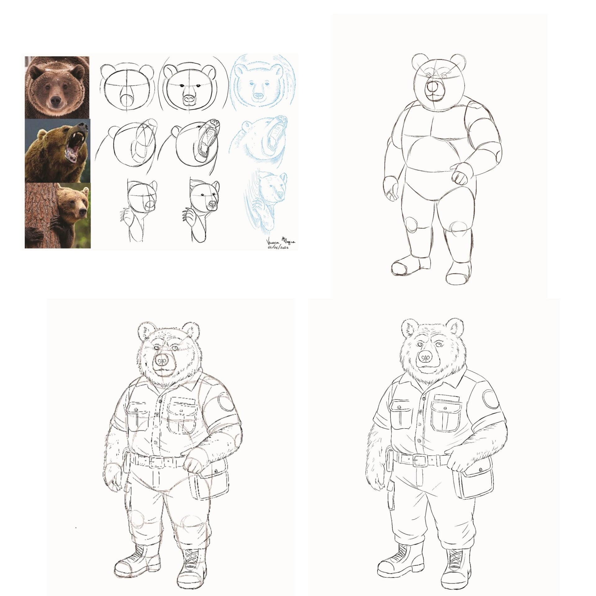 ArtStation - Anthropomorphic Character Study – The Bear Officer