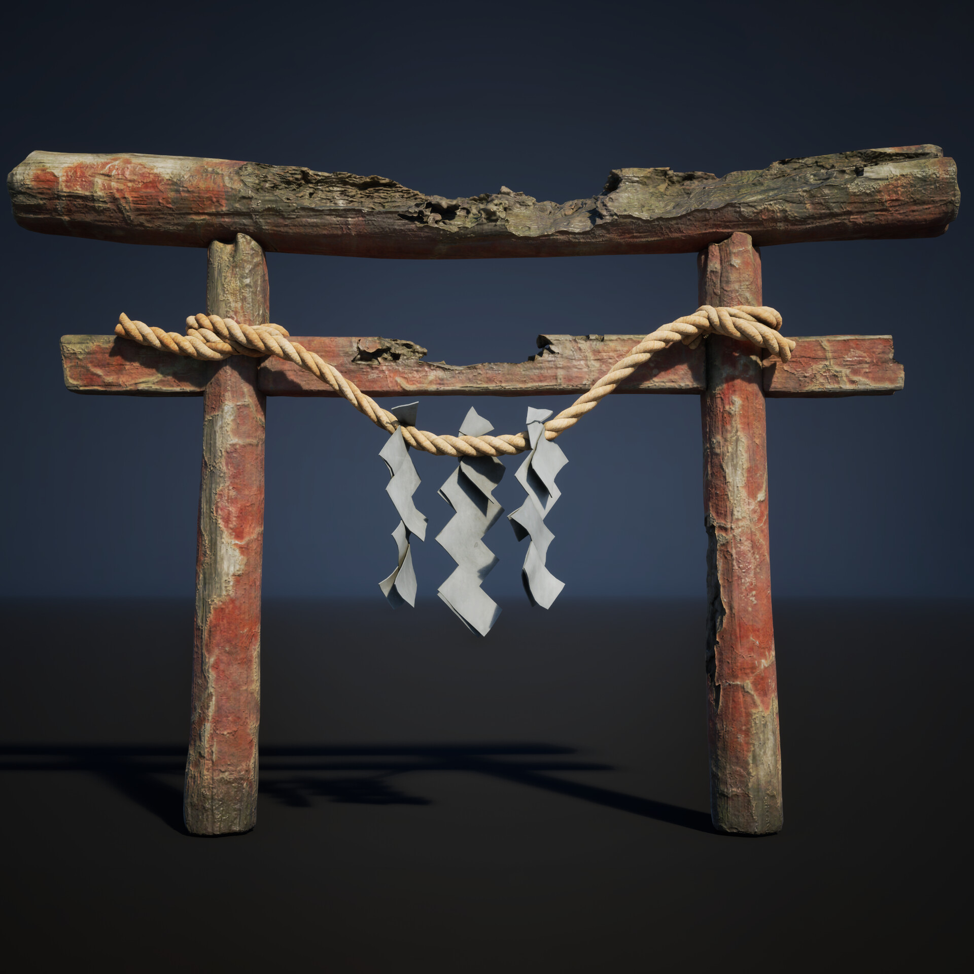 ArtStation - Japanese Garden - Torii gates & Shimenawa rope