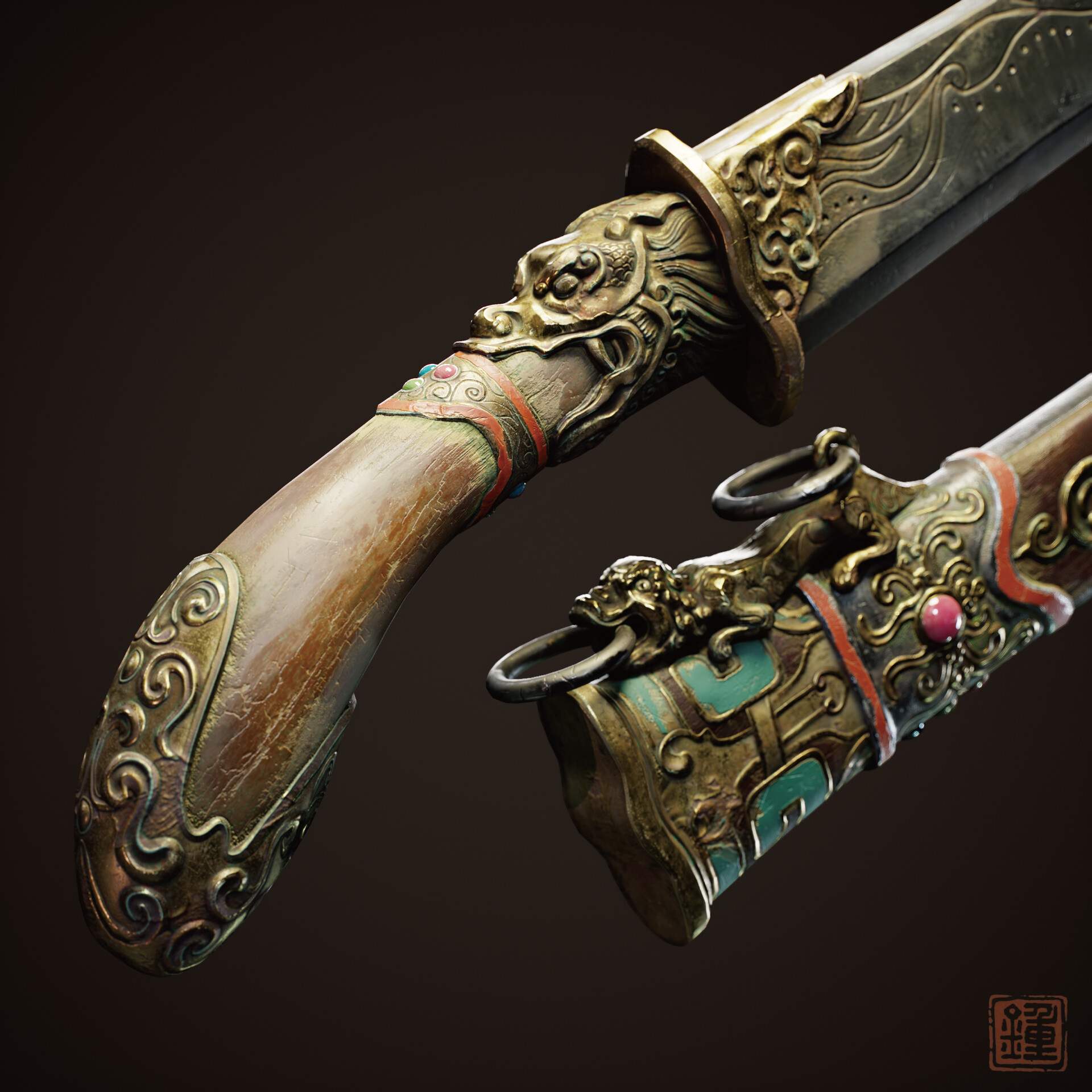 ArtStation - Ancient Chinese Knife 中国古刀