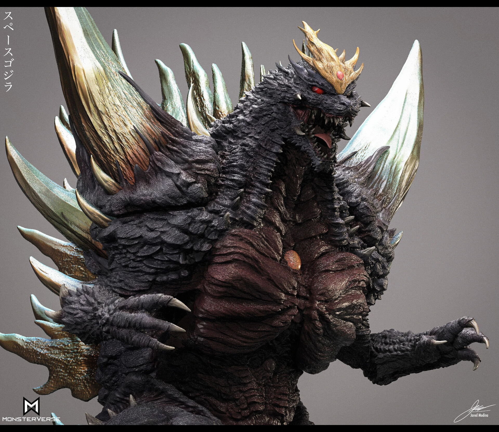 ArtStation - MonsterVerse SpaceGodzilla Redesign Concept Art- スペースゴジラ