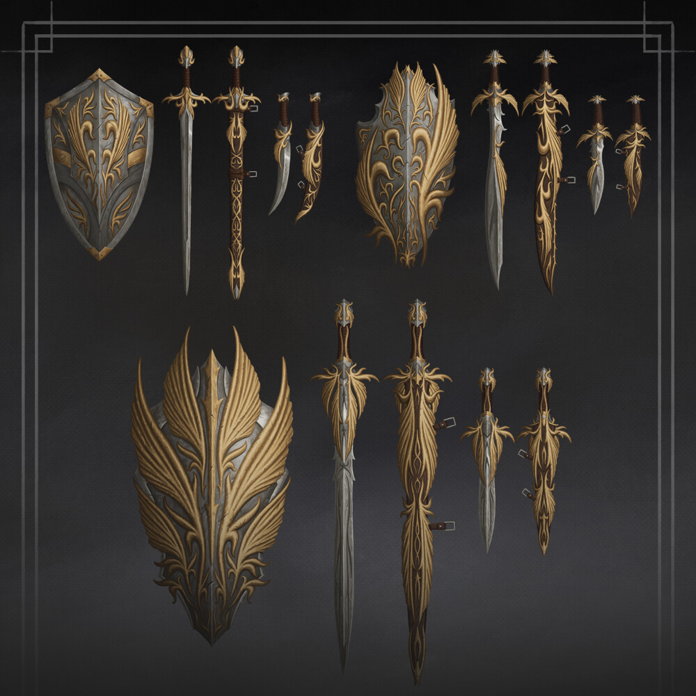 ArtStation - Exiled Knight: Weapon Sets - Full Project