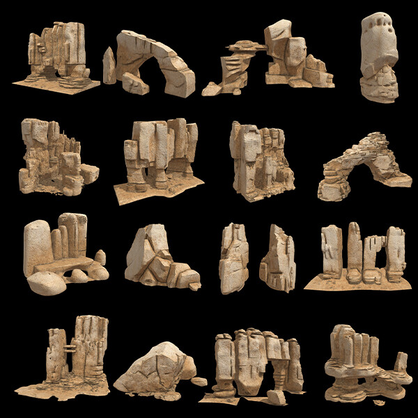 ArtStation - Realistic Sandstone Rock Pack
