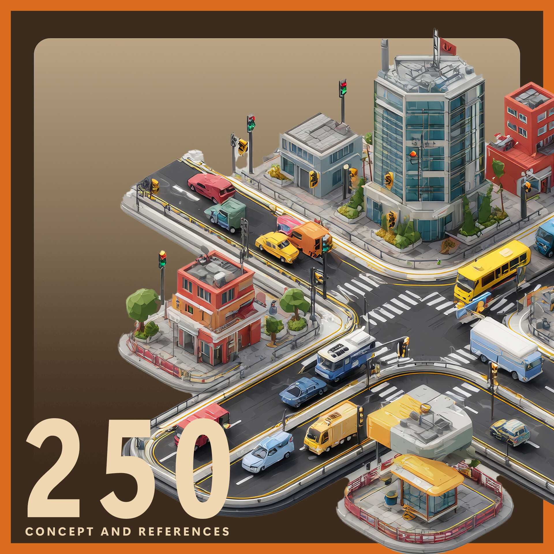 ArtStation - 250 Isometric City Road Map Concept and Reference