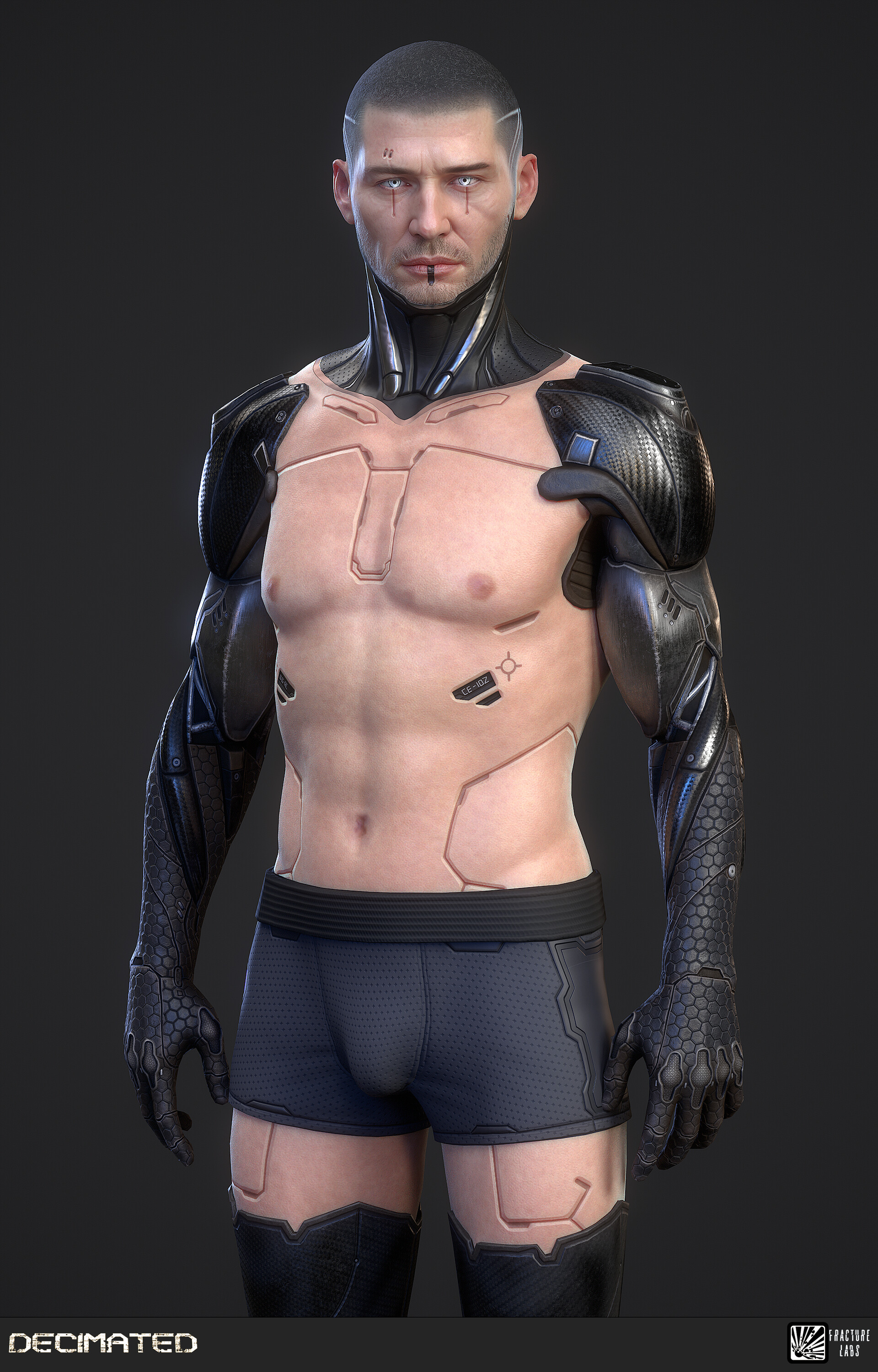 Marcelo M. Prado - 3D Game Artist - Decimated - Male Base body and base augmentations