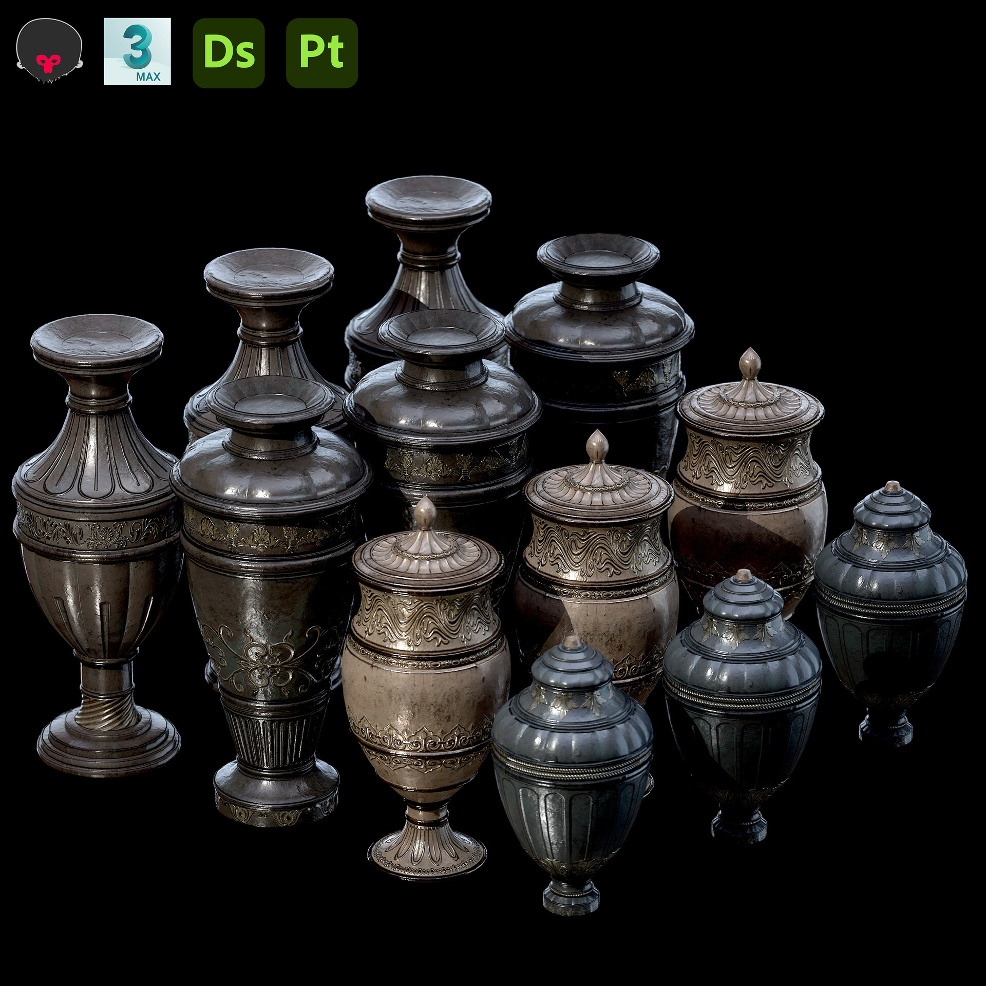 ArtStation - High-Quality Atlas Texture Environment Jar Assets