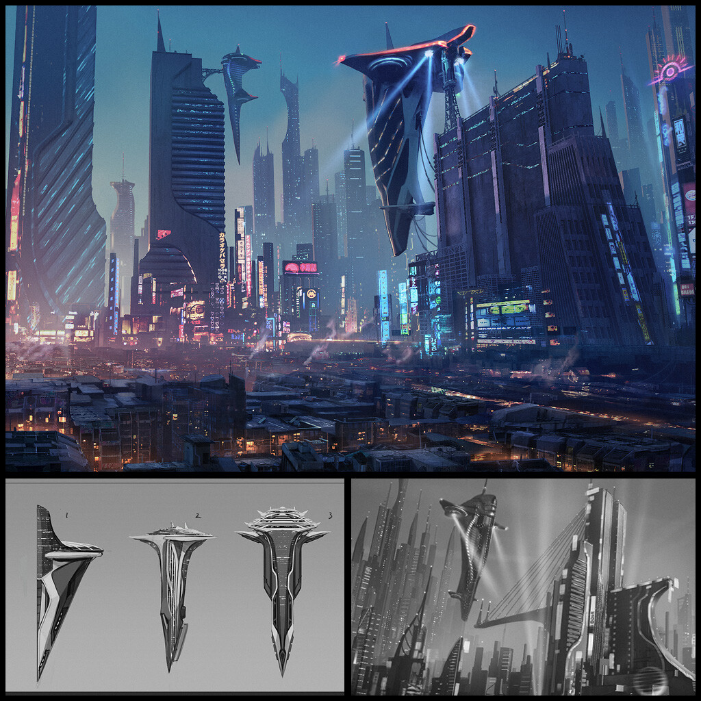 ArtStation - Cyberpunk Cityscape Comps