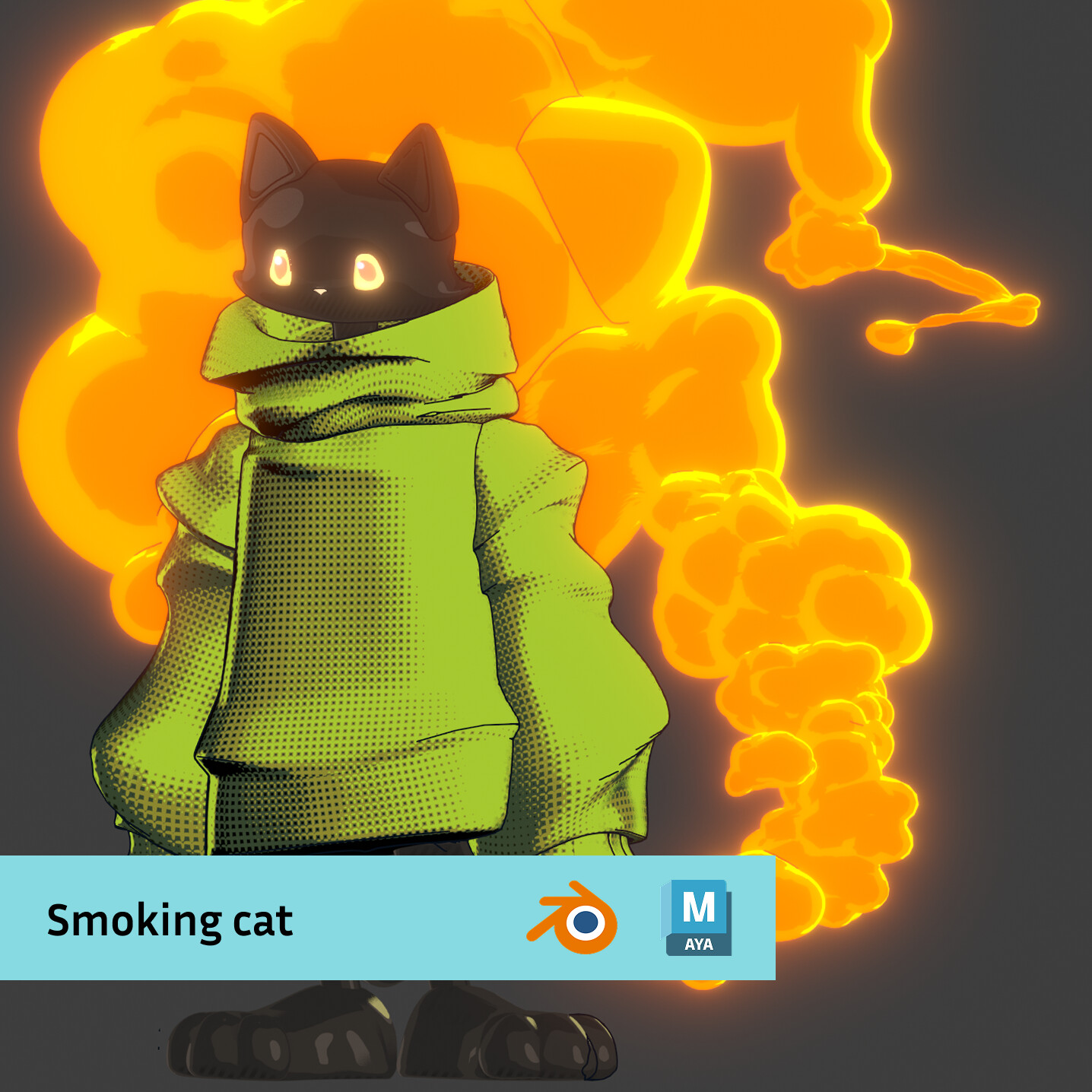 ArtStation - Smoking cat
