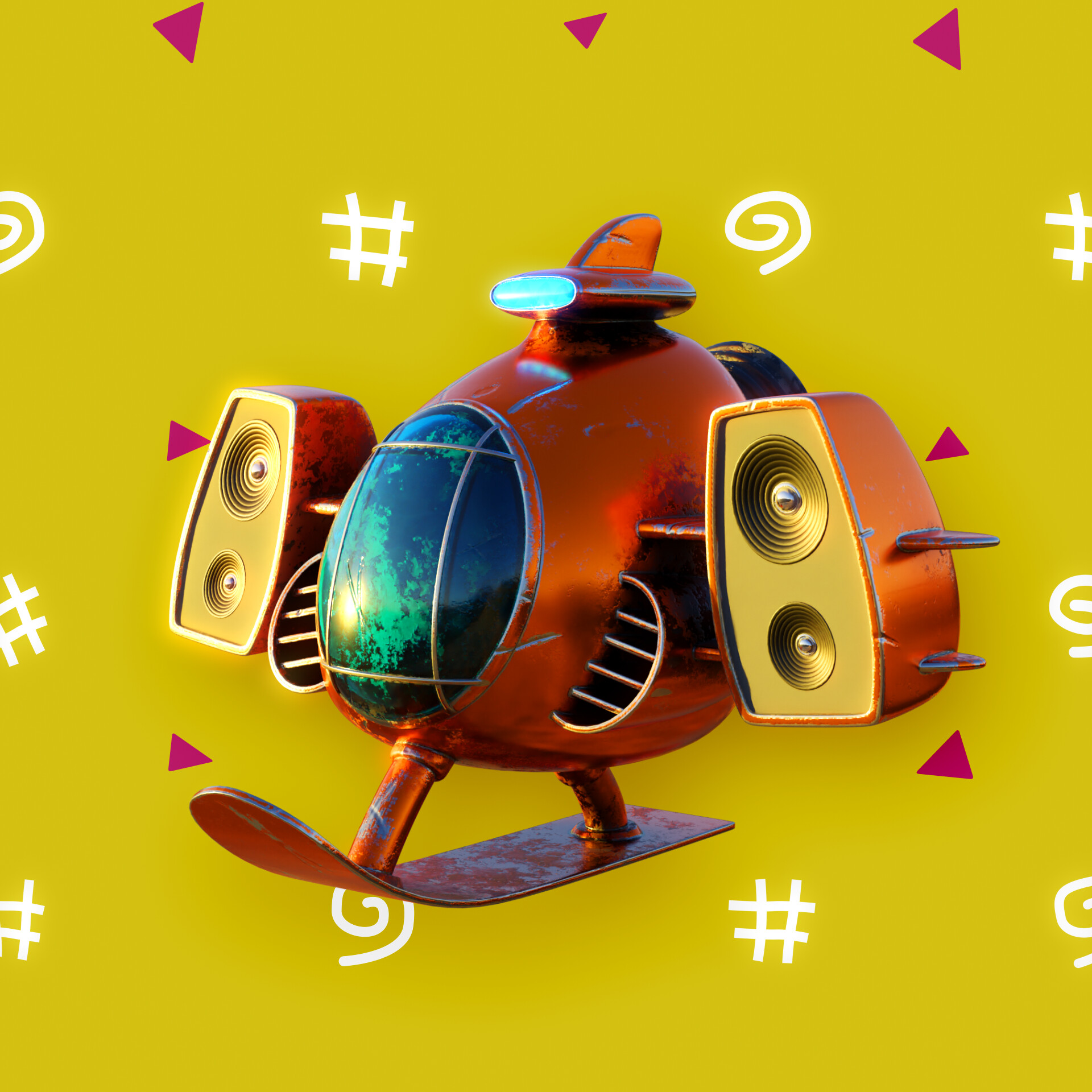 ArtStation - The Righteous Rapmaster Rocketship (ToeJam & Earl)