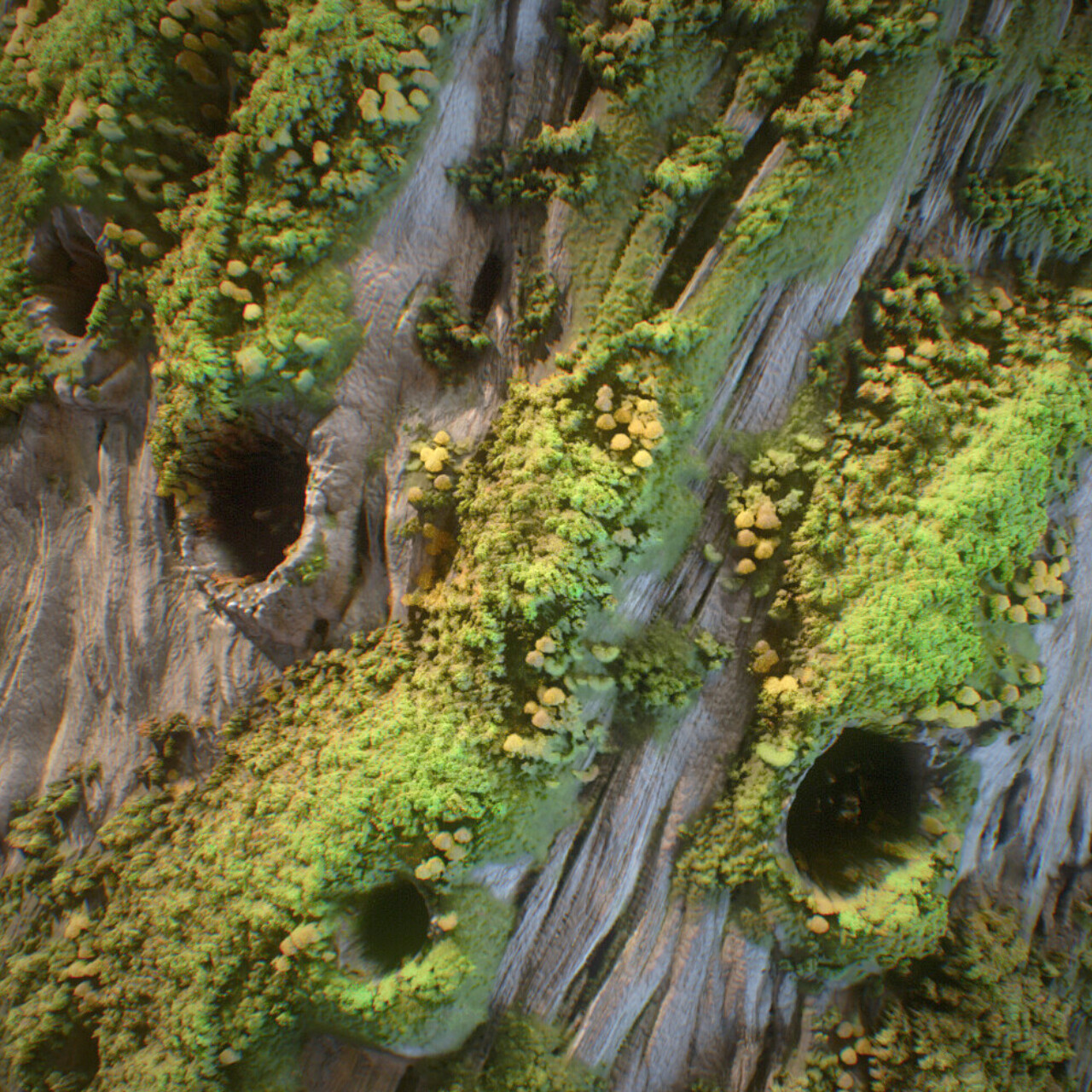 ArtStation - Mossy Bark Material