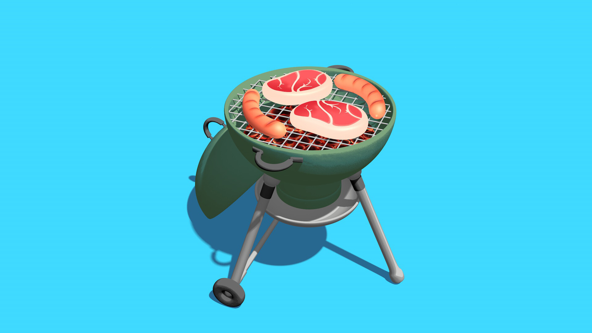 ArtStation - Cartoon stylized barbecue
