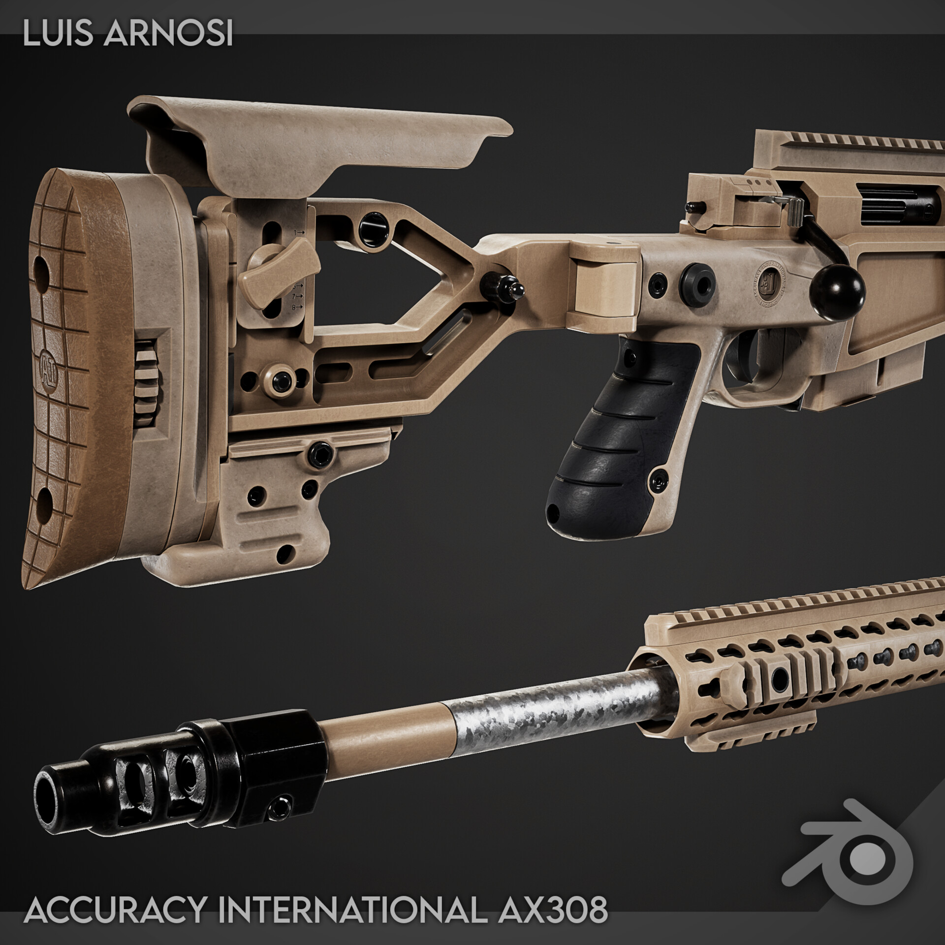 ArtStation - Accuracy International AX308 Sniper Rifle