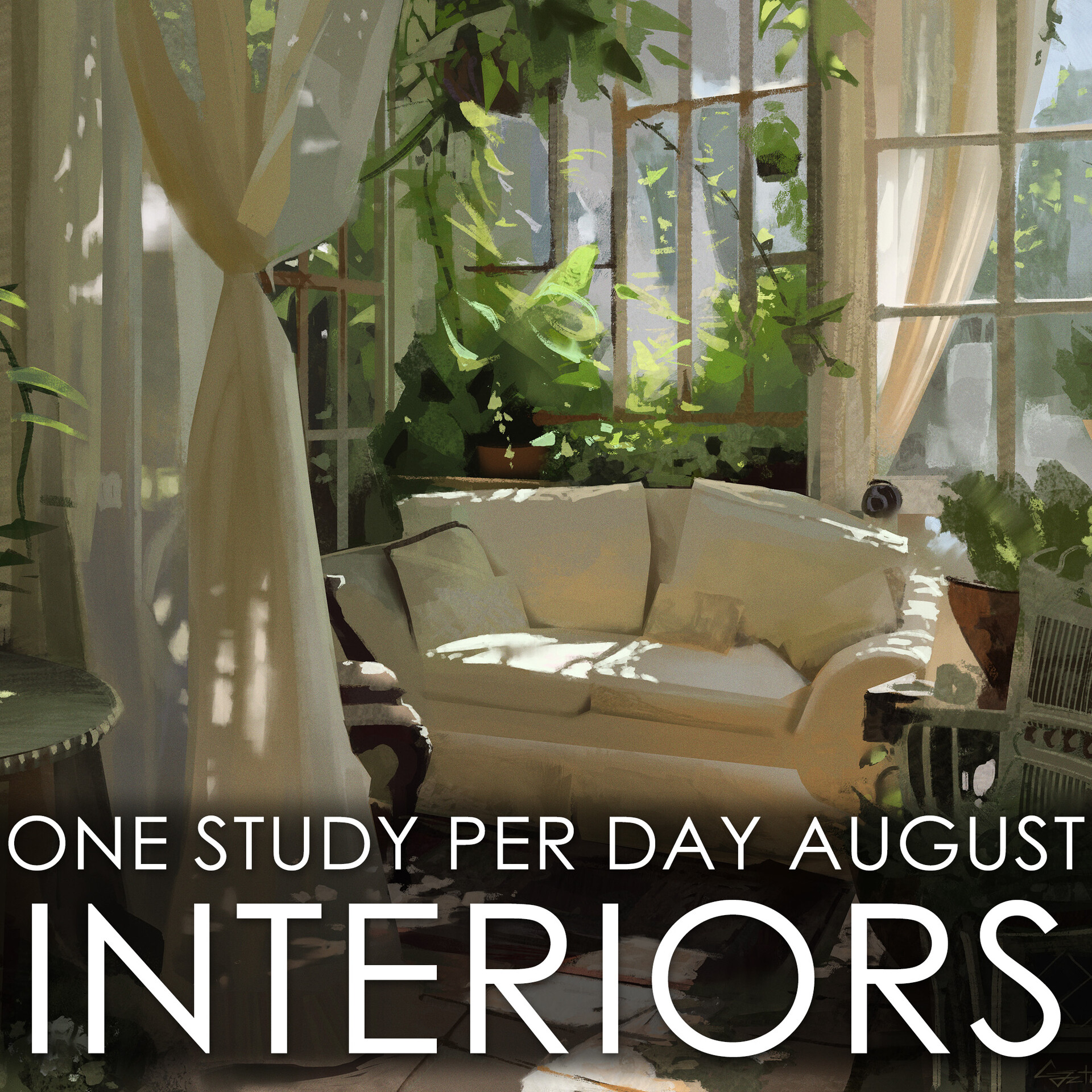ArtStation - August one study per day challenge - Interiors