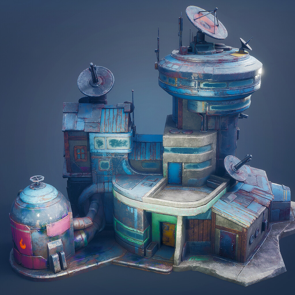 ArtStation - SPACE PORT | Stylized 3D Lowpoly Game Building | Optimized ...