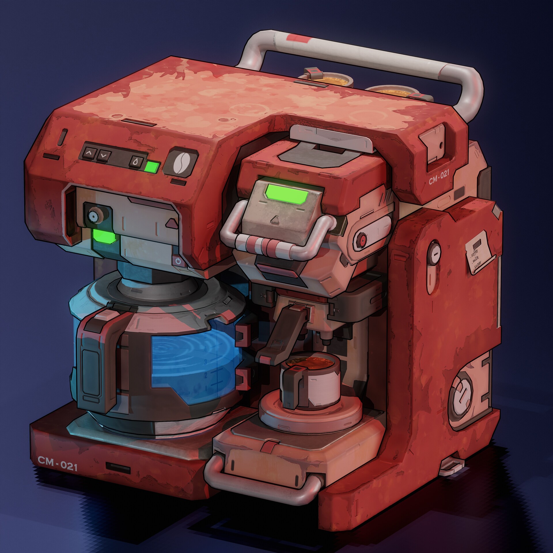 ArtStation - Sci-Fi coffee machine inspired by AstroBakers