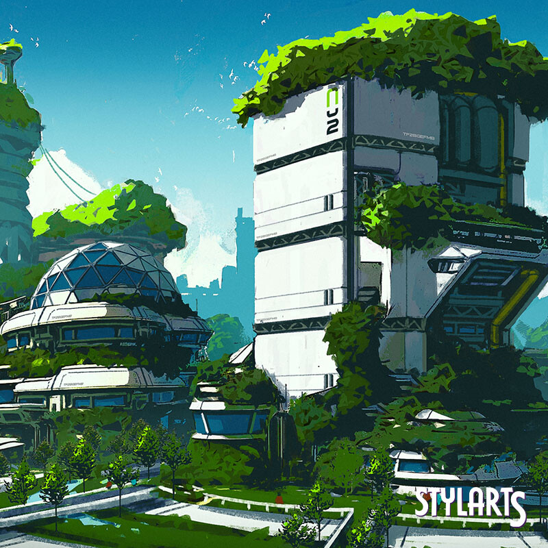 ArtStation - Stylized Solarpunk City- Concept Arts